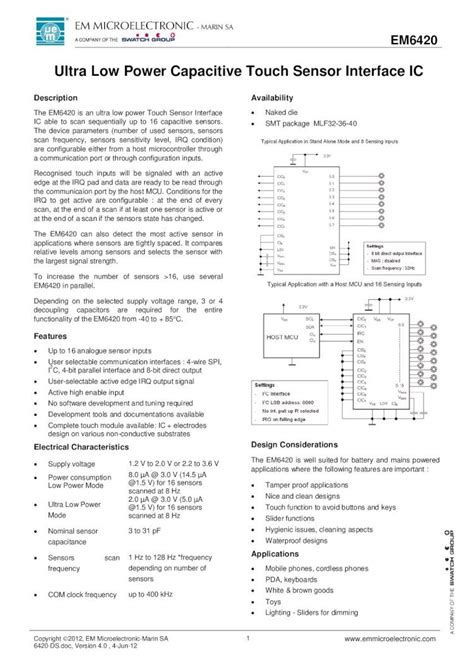 pdf ultra low power capacitive touch sensor interface ic · dokumen tips