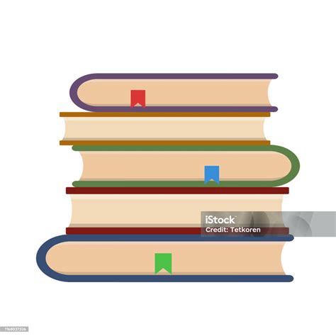 플랫 북 아이콘입니다 도서관 책 오픈 사전 페이지와 스탠드에 백과 사전 종이 잡지 전자 책 글로브와 소설 소책자 출판 벡터 고립 기호의 더미 공부에 대한 스톡 벡터 아트 및