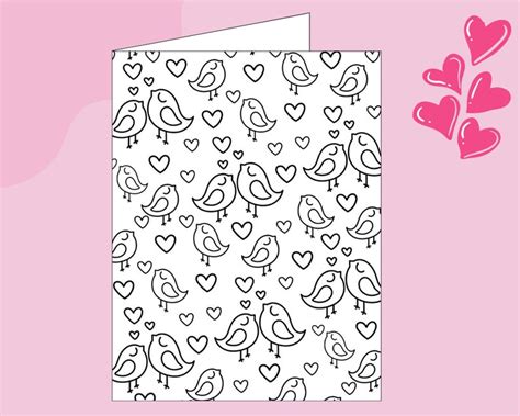 Valentines Day Cards Coloring Pages Printable Activity Pdf Digital