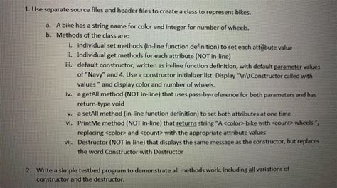 Solved 1 Use Separate Source Files And Header Files To