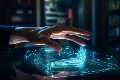 Hand Analyzing Hologram Generate Ai 3793765