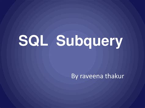 Sql Subquery In Data Base Management System Docsity