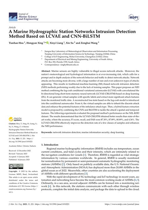 Pdf A Marine Hydrographic Station Networks Intrusion Detection Method