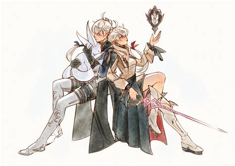 Alisaie Leveilleur Alphinaud Leveilleur And Carbuncle Final Fantasy And More Drawn By
