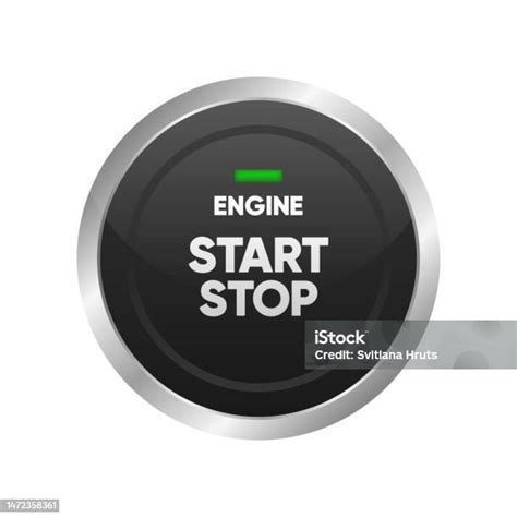 엔진 시동 정지 버튼 자동차 대시보드 요소입니다 버튼을 눌러 차를 시동하십시오 현실적인 버튼 벡터 그림입니다 시작에 대한 스톡 벡터 아트 및 기타 이미지 Istock