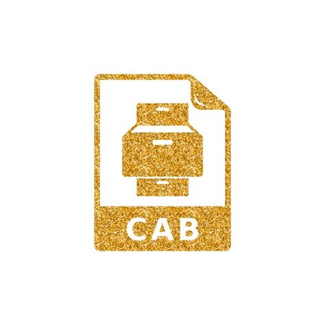 Premium Vector Cab File Format Icon Gold Glitter Texture Vector Illustration
