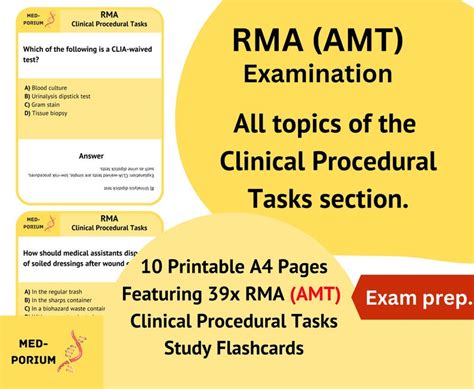 Rma Amt Exam Flashcards Clinical Procedural Tasks Etsy