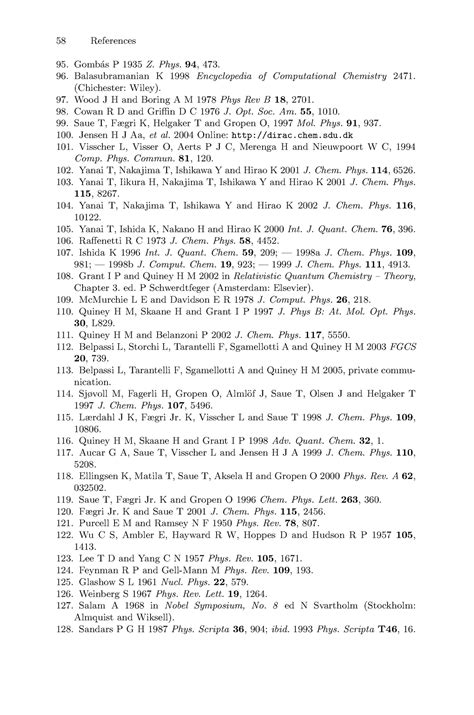 Relativistic Quantum Theory Of Atoms And Molecules Springer Series On Atomic Optical And