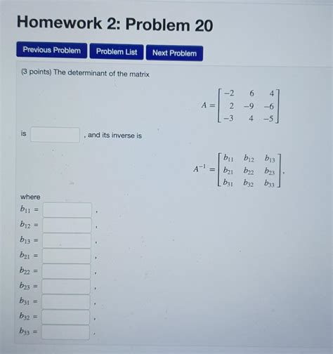Solved Homework 2 Problem 20 Previous Problem Problem List