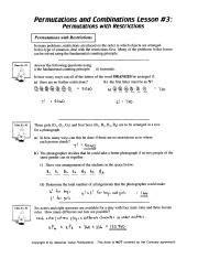 Combinatorics Lesson 3 KEY Pdf Course Hero