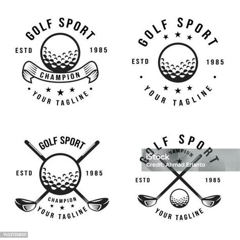골프 클럽 엠블럼 빈티지 세트 프로 골프 공 로고 템플릿 디자인 골프 선수권 대회 아이콘 벡터 일러스트 레이 션 기호 골프에