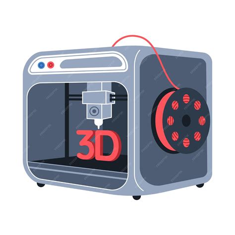 Premium Vector 3d Printing Concept Device Produced Object From