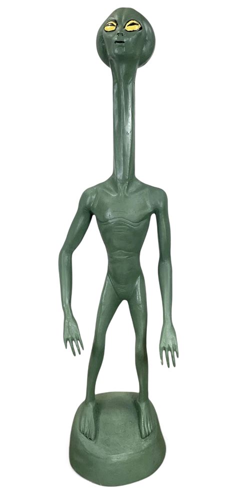 Lot Cast Aluminum Roadside 6ft Alien Sculpture