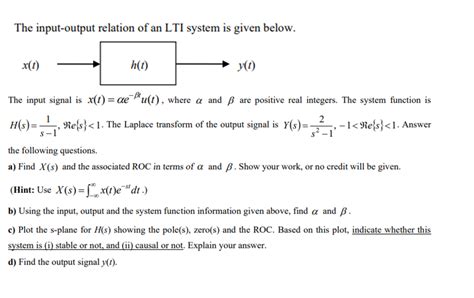 solved the input output relation of an lti system is given