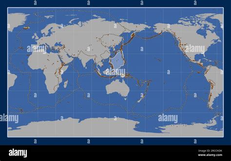 Shape Of The Philippine Sea Tectonic Plate On The Solid Contour Map In The Compact Miller