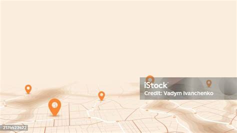 Gps Navigation To Pins And Multiple Markers On Route City Map Featuring Directional Signs An