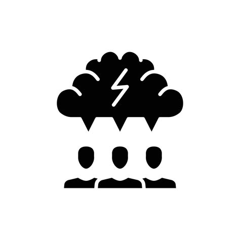 Group Brainstorming Icon Simple Solid Style Brainstorm Brain Storm Bolt Lightning Mind