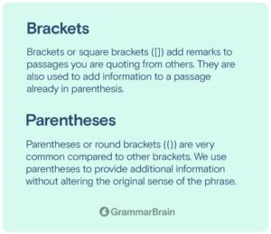 Brackets Vs Parentheses Grammar Rules Differences Examples GrammarBrain