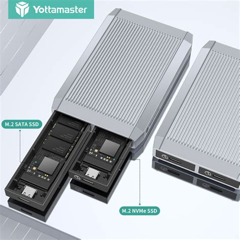 Yottamaster Gbps Dual Bay Ssd Case For M Nvme Pcie Ngff Sata Ssd Usb Gen Compatible