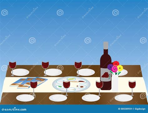 Passover Jewish Holiday Seder Table Stock Vector Illustration Of