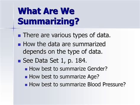 What Are We Summarizing Ppt Download