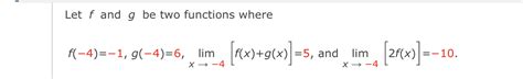 Solved Let F And G Be Two Functions Where Chegg Com