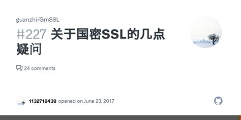 关于国密SSL的几点疑问 Issue guanzhi GmSSL GitHub