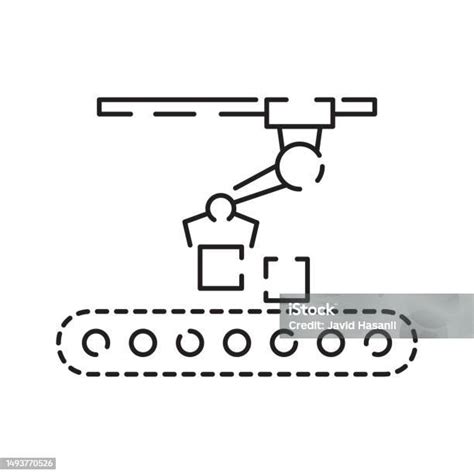 팔 손 생산 라인 상자 포장 자동차 생산 컴퓨터 제어 및 기타 제품 제조 벡터 아이콘과 같은 로봇 또는 로봇 아이콘 개념에 대한 스톡 벡터 아트 및 기타 이미지 Istock