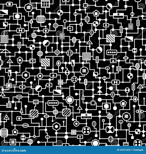 Vector Seamless Hi Tech Pattern Stock Vector Illustration Of Circuit