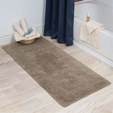 Bedford Home 100 Cotton Reversible Long Bath Rug Taupe 24x60 Lavorist Long Bath Rugs