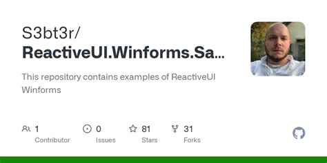 Github S3bt3rreactiveuiwinformssamples This Repository Contains Examples Of Reactiveui
