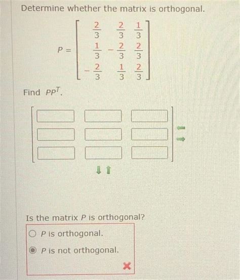 Solved Determine Whether The Matrix Is Orthogonal Chegg