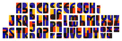 추상 기하학적 현대 글꼴 벡터 타이셋 로고 생성 알파벳 최소한의 기술 선형 형상 스타일 세련된 사각형 타일 문자 세트 어퍼 케이스 및 소문자 건설 프레임에 대한 스톡 벡터