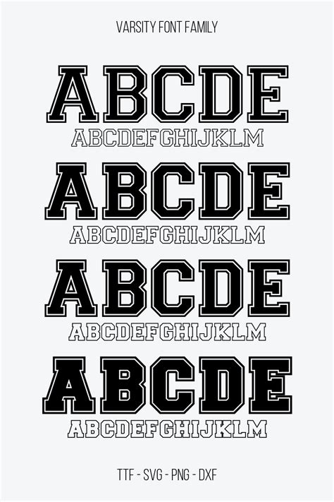 Varsity Font Svg Ttf Fonts Bundle College Font Svg Sports Font Svg School Font Svg Digital