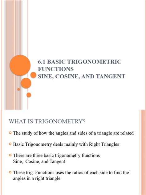 Section 61 Basic Trigonometric Functions Download Free Pdf