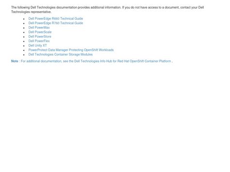 Dell Technologies Documentation Design Guide—red Hat Openshift Container Platform 4 14 On