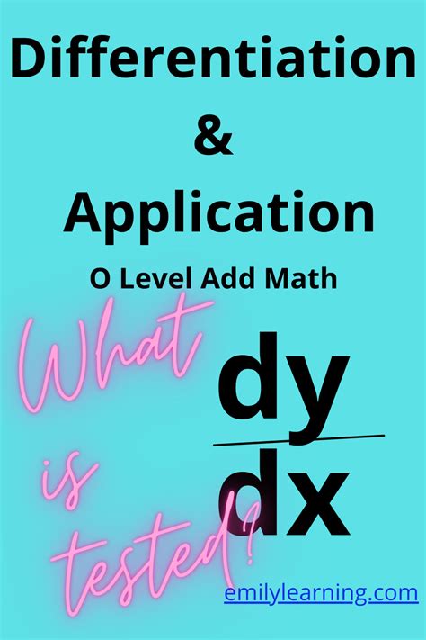 Differentiation And Its Application For O Level Add Maths Whats Tested