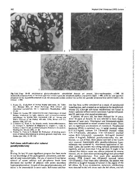 Pdf Soft Tissue Calcification After Subtotal Parathyroidectomy