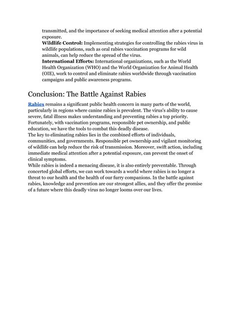 Understanding Rabies Causes Symptoms And Prevention Pdf Infectious Diseases Diseases