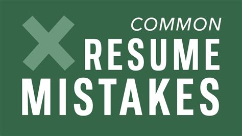 Common Resume Mistakes To Avoid Youtube