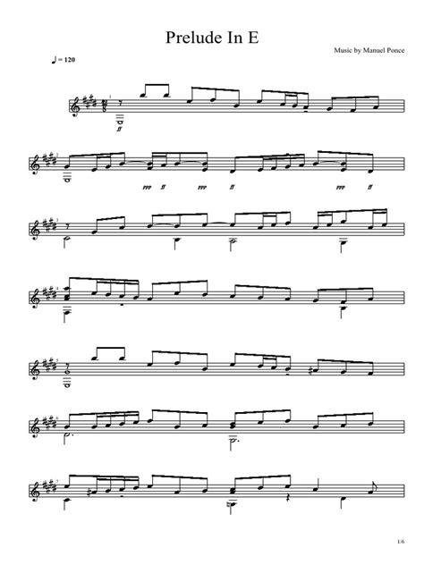 Ponce Prelude In E Major Sheet Music Pdf