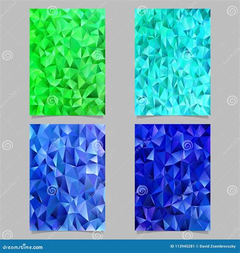 Abstract Irregular Triangle Mosaic Page Template Set Vector Stationery Background Graphic