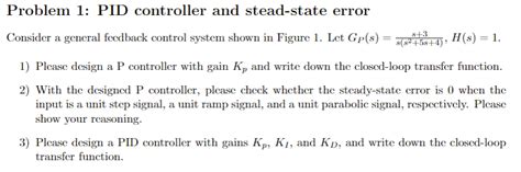 Problem PID Controller And Stead State Chegg Com