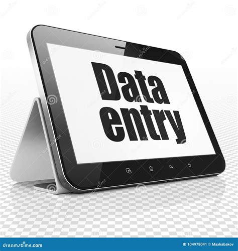 Information Concept Tablet Computer With Data Entry On Display Stock