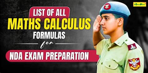 List Of All Maths Calculus Formulas For Nda Exam Preparation