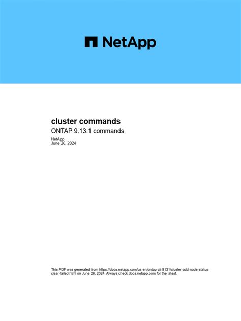 Cluster Commands Pdf
