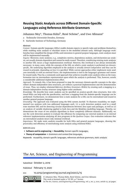 Pdf Reusing Static Analysis Across Different Domain Specific