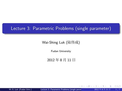 Lec03 Parametric Problems Ppt
