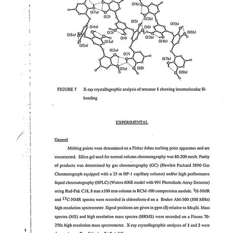 X Ray Crystallographic Analysis Of Tetramer 1 Showing Intermolecular H Download Scientific