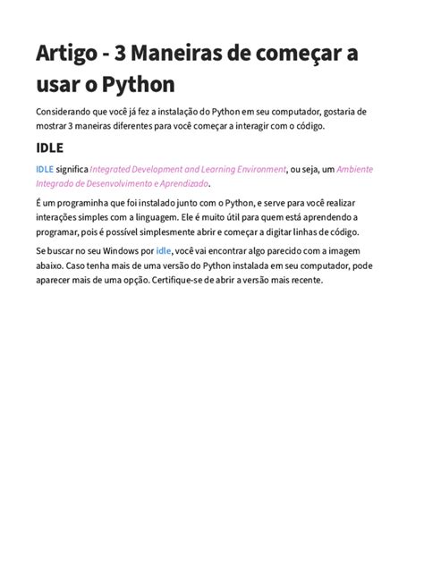 artigo 3 maneiras de começar a usar o python pdf python